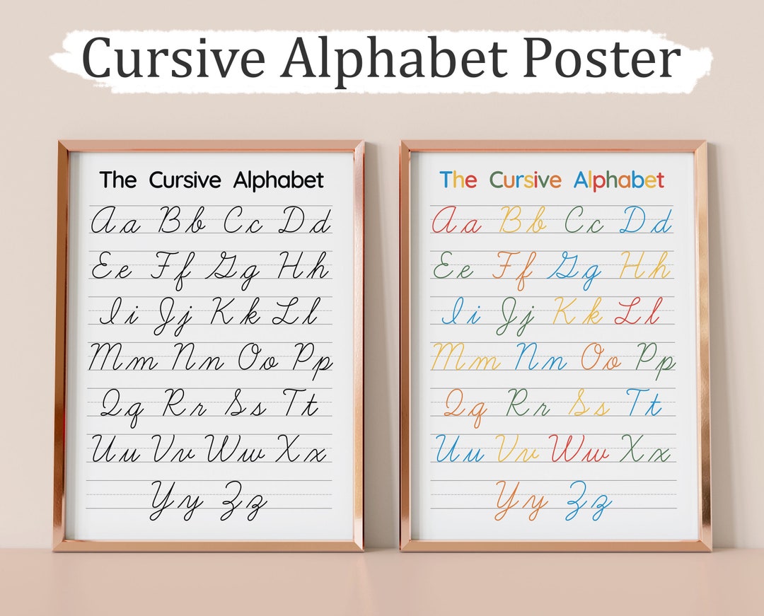 Cursive Alphabet Poster: Handwriting Chart (digital Download) - Etsy
