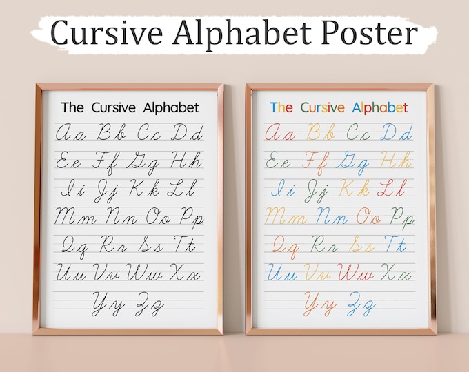 Cursive Alphabet Poster - Etsy Canada