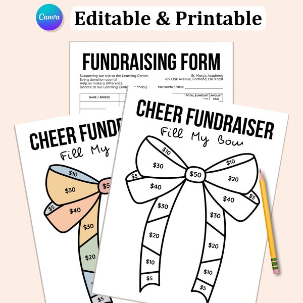 Cheer Fundraiser Template - Etsy