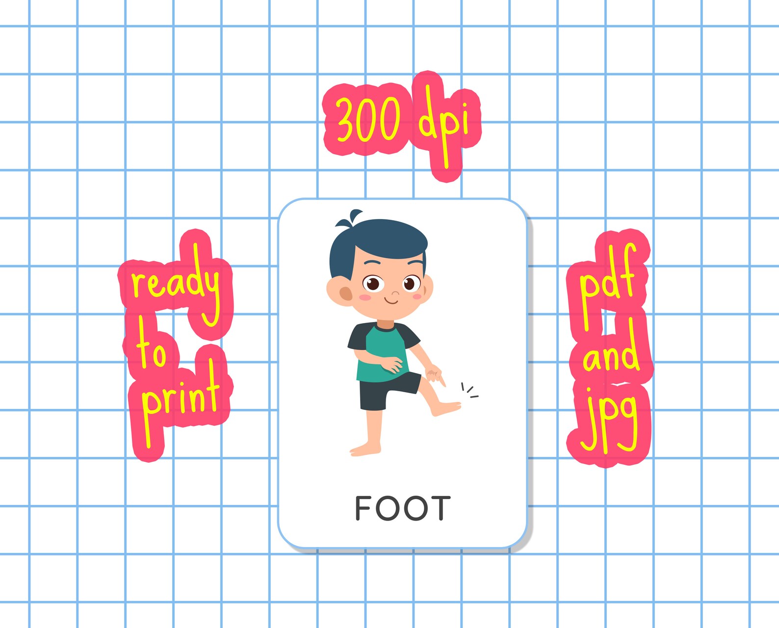 Educational BODY PARTS Flashcards for Kids | Learn With Fun, Preschool ...