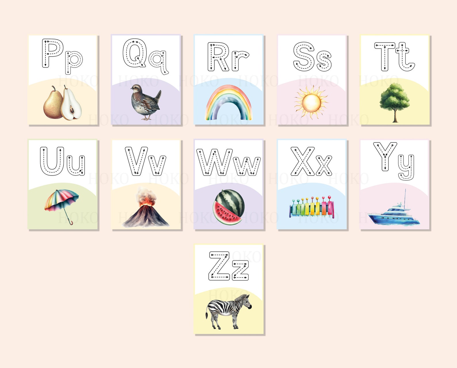 Animal Alphabet Tracing Posters: Minimal Classroom Decor (digital ...