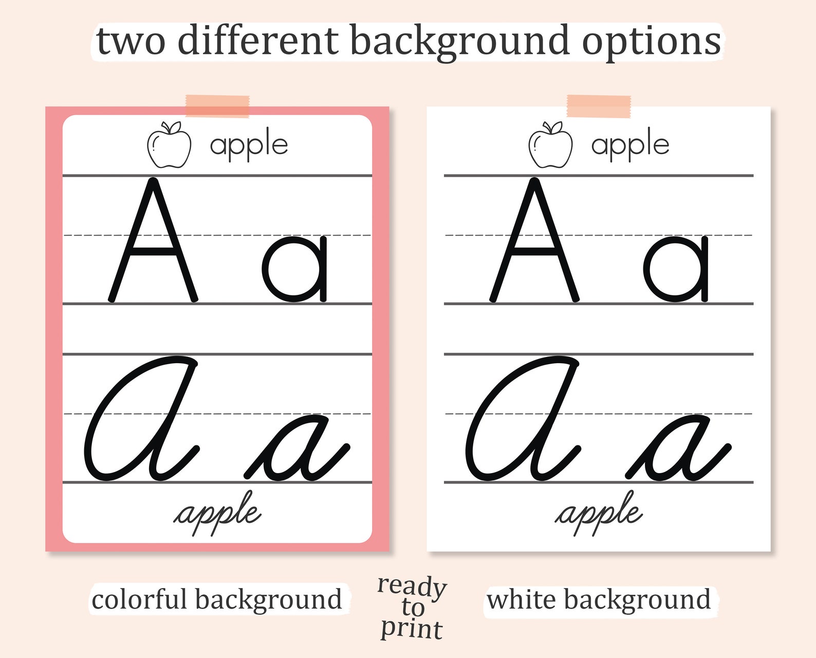 CURSIVE Handwriting ALPHABET POSTERS, Printable Classroom Decor ...