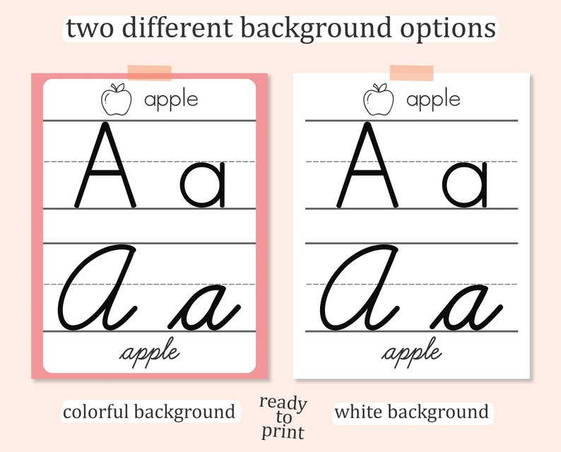 CURSIVE Handwriting ALPHABET POSTERS, Printable Classroom Decor ...