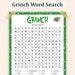 Grinch Christmas Word Search: Fun Holiday Activity (PDF) - Etsy