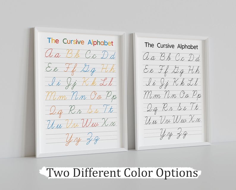 Cursive Alphabet Poster: Handwriting Chart (digital Download) - Etsy