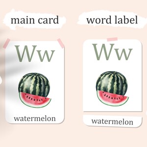 Watercolor ALPHABET FLASH CARDS, Digital Printable Alphabet Learning ...