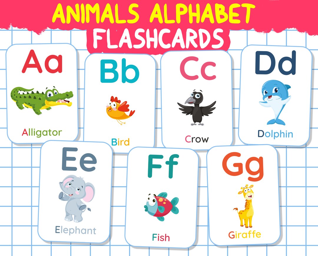 ANIMAL ALPHABET FLASHCARDS Preschool Abc Flash Cards - Etsy Canada