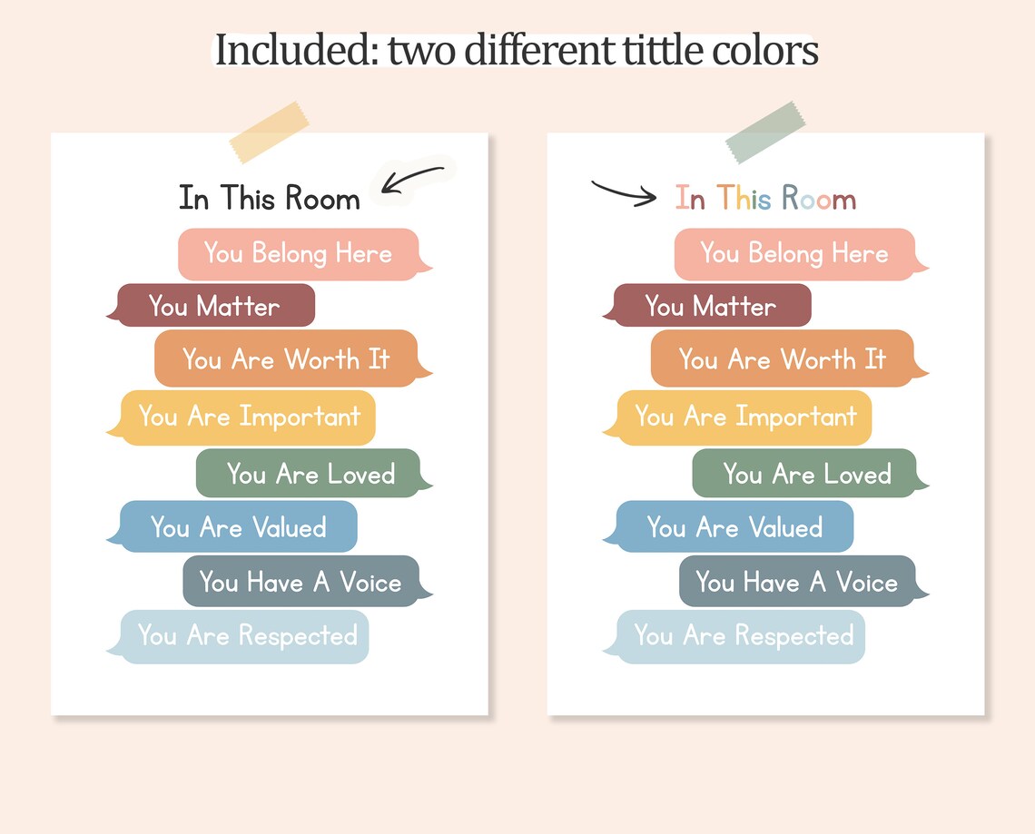Rainbow Classroom Poster: You Matter, You Are Loved (instant Download ...