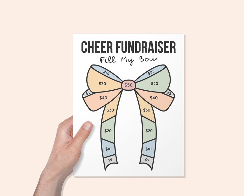 Editable Cheer Fundraiser Template: Fill My Bow Sign (digital Download ...