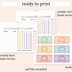 Editable Kids Chore Chart: Weekly Allowance Tracker (digital Download ...