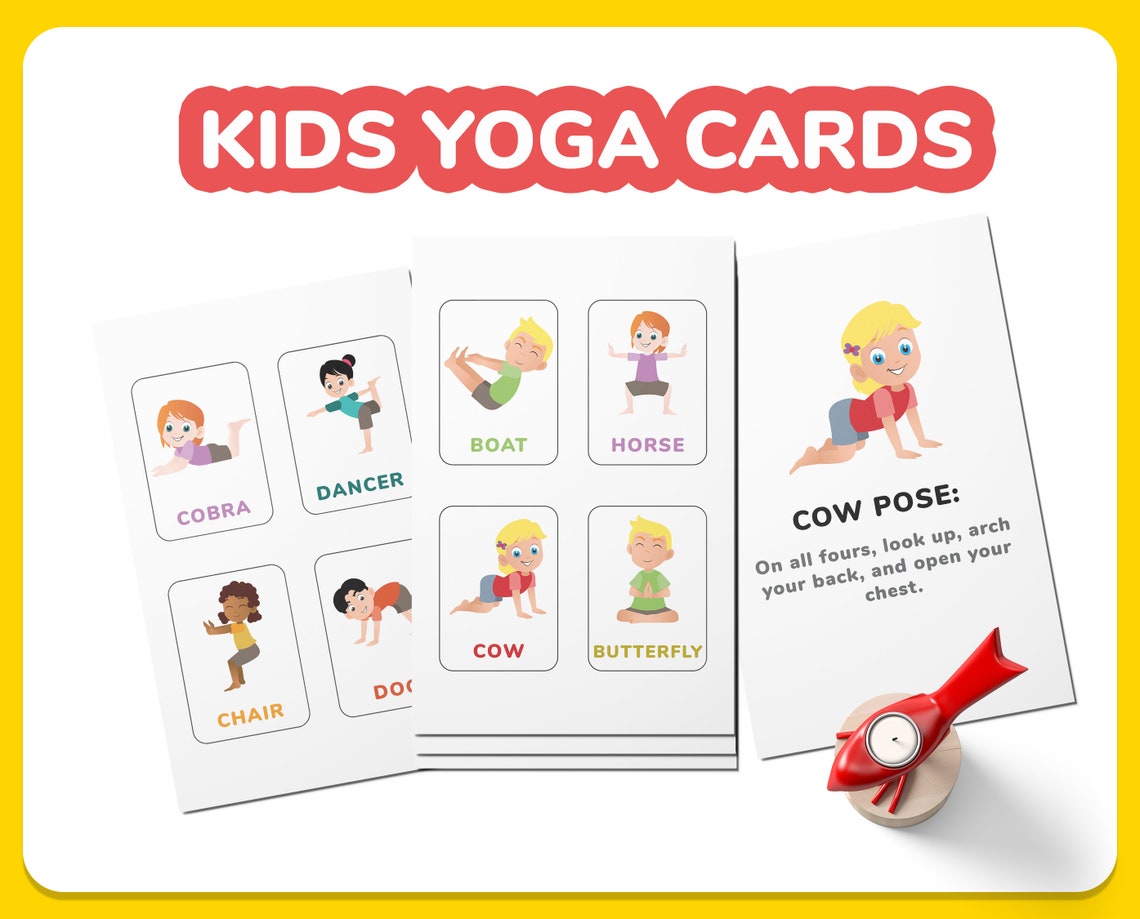Kids Yoga Pose Cards, Children’s Yoga Pose Flashcards, Yoga Pose Lesson ...