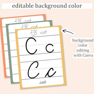 CURSIVE Handwriting ALPHABET POSTERS, Printable Classroom Decor ...