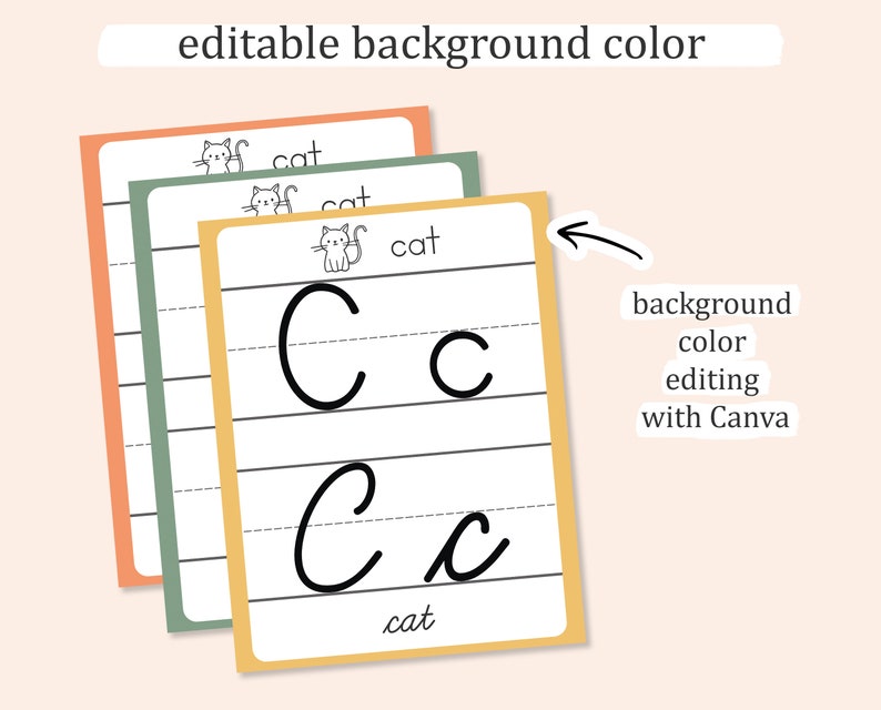 CURSIVE Handwriting ALPHABET POSTERS, Printable Classroom Decor ...