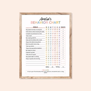 Editable Behavior Chart for Kids Printable Chore Chart Good Behavior ...