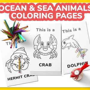 Coloring Pages for Kids Ocean and Sea Animals, 20 Printable Ocean and ...