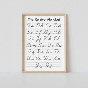 Cursive Alphabet Poster: Handwriting Chart (digital Download) - Etsy
