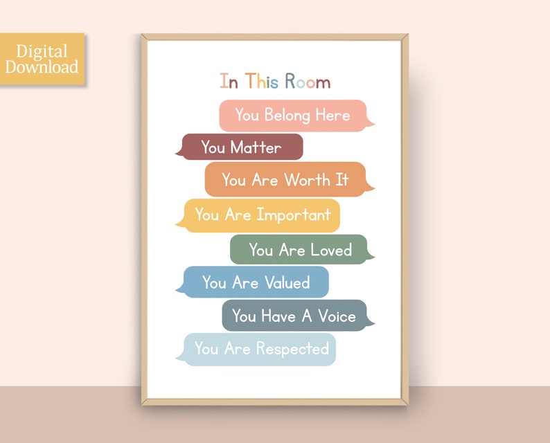 Rainbow Classroom Poster: You Matter, You Are Loved (instant Download ...