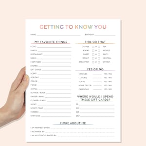 Editable Get to Know You Printable: Employee Survey (PDF) - Etsy