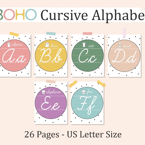 Cursive Alphabet - Etsy