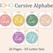 BOHO CURSIVE ALPHABET, Printable Cursive Alphabet Posters, Neutral ...