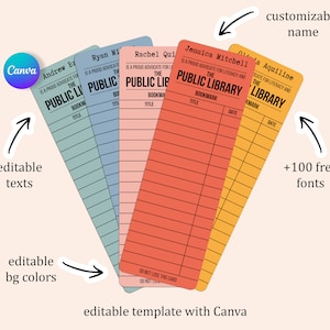 Personalised Reading List Bookmarks Set, Bookmark Library Card, Reading ...