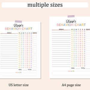 Editable Behavior Chart for Kids Printable Chore Chart Good Behavior ...