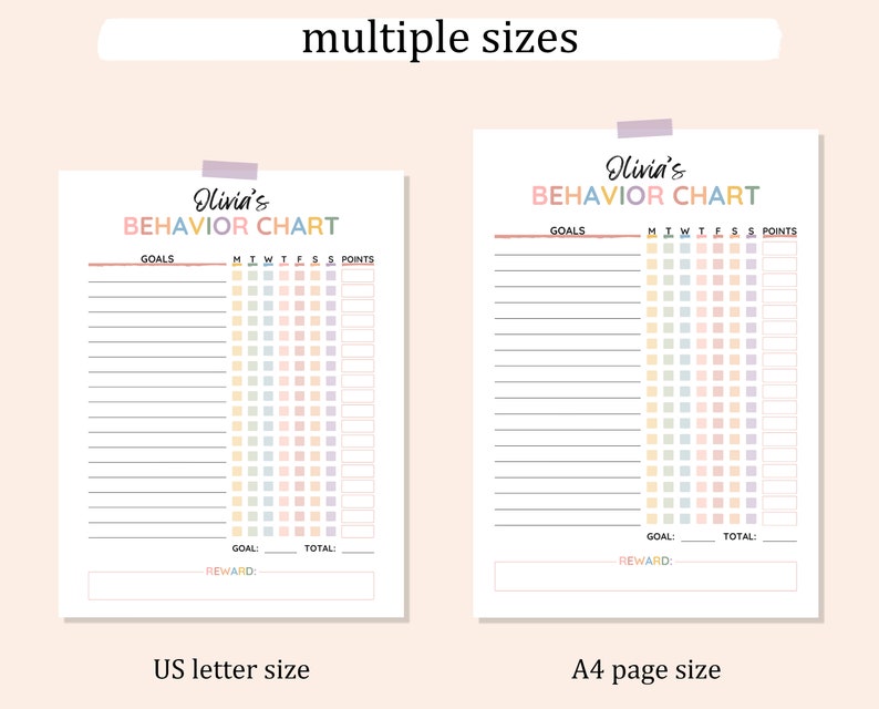 Editable Behavior Chart for Kids Printable Chore Chart Good Behavior ...