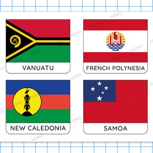 Oceaniai Countries Flags Flashcards, Australia Countries Flags ...
