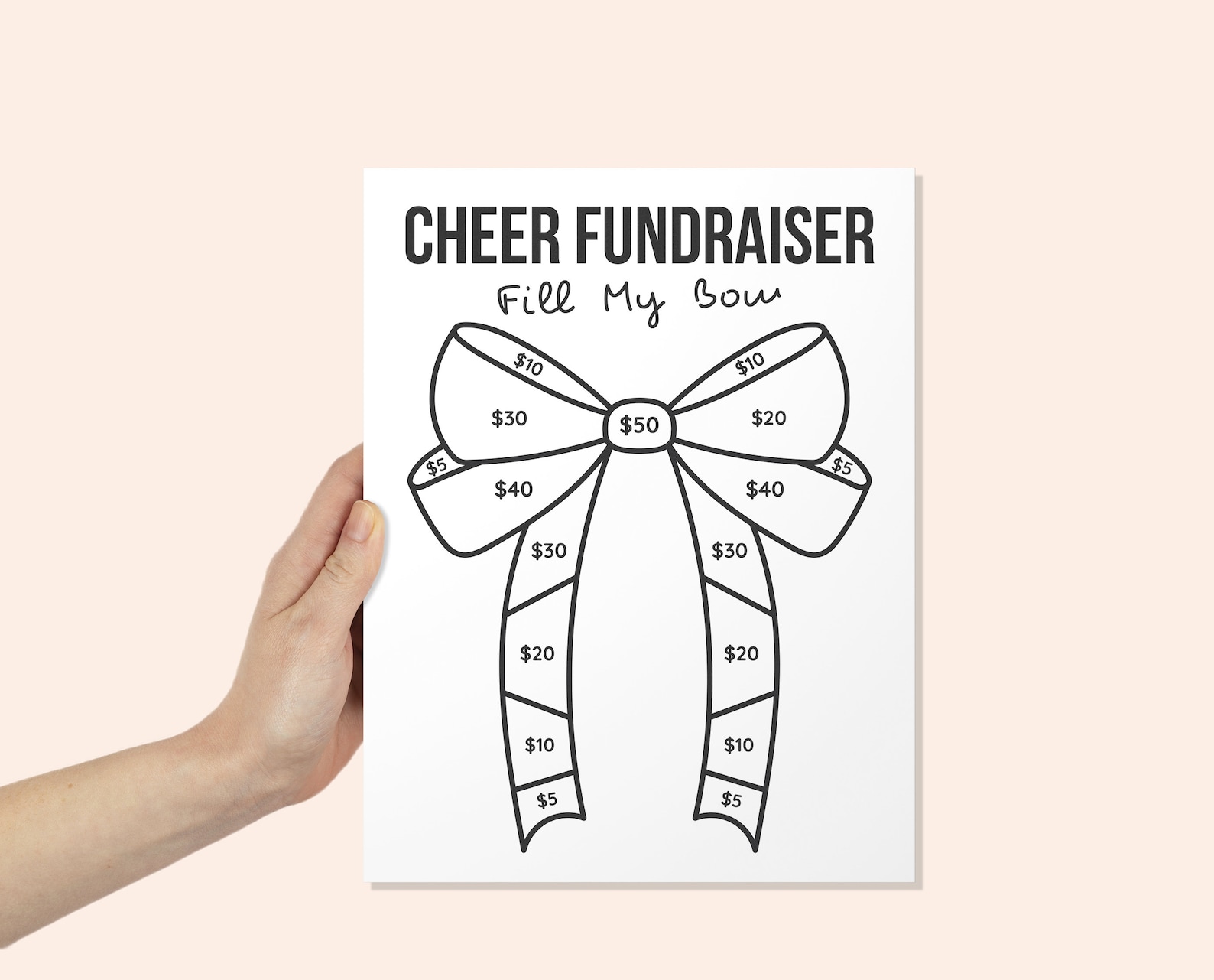 Editable CHEER FUNDRAISER Template, Fill My Bows Fundraiser, Fill My ...