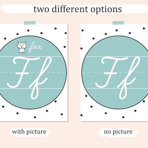 BOHO CURSIVE ALPHABET, Printable Cursive Alphabet Posters, Neutral ...