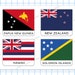 Oceaniai Countries Flags Flashcards, Australia Countries Flags ...