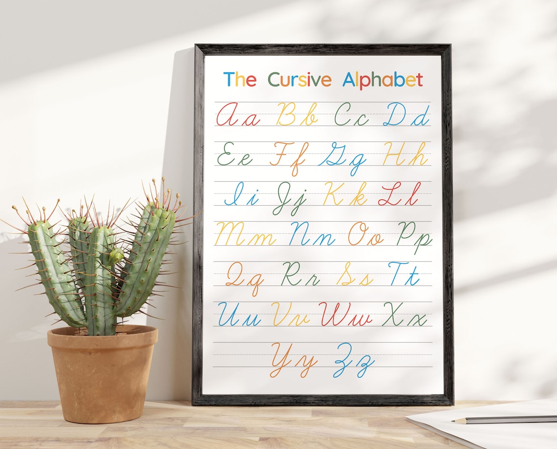 Cursive Alphabet Poster: Handwriting Chart (digital Download) - Etsy