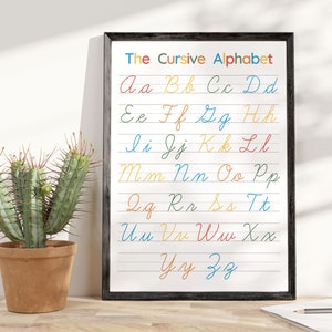 Cursive Alphabet Poster: Handwriting Chart (digital Download) - Etsy