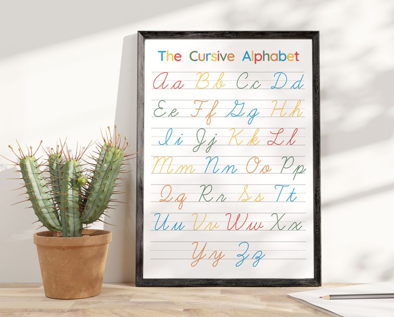 Cursive Alphabet Poster: Handwriting Chart (digital Download) - Etsy