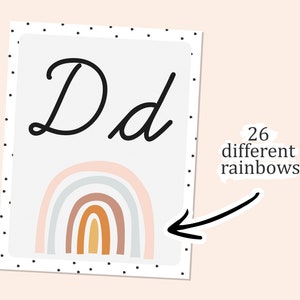 Boho Rainbow Cursive Alphabet Poster: Classroom Decor (digital Download ...