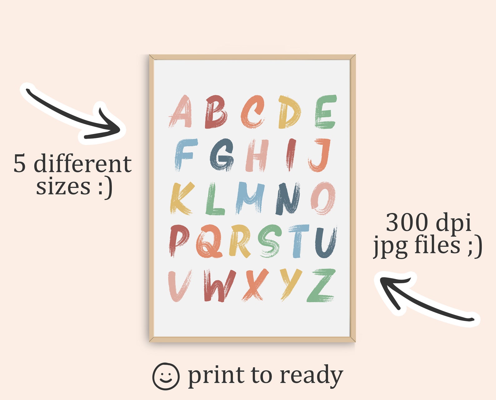 Watercolor Rainbow ALPHABET Poster and NUMBERS Poster - Etsy