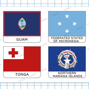 Oceaniai Countries Flags Flashcards, Australia Countries Flags ...