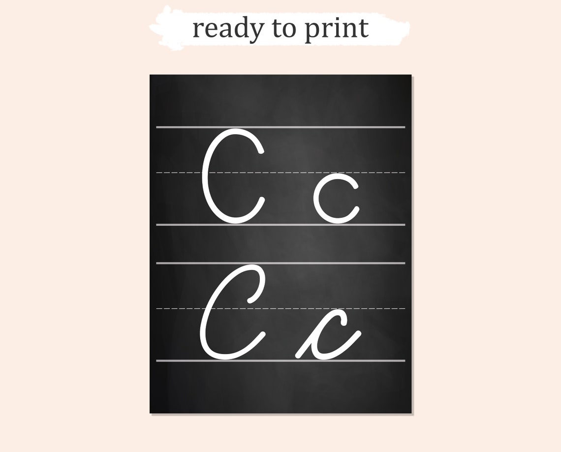 Chalkboard Cursive Alphabet Posters: Classroom Printable (PDF) - Etsy