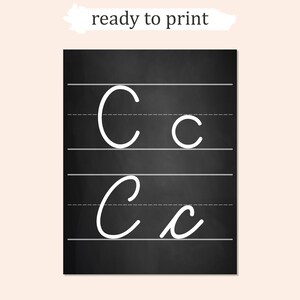 Chalkboard Cursive Alphabet Posters: Classroom Printable (PDF) - Etsy