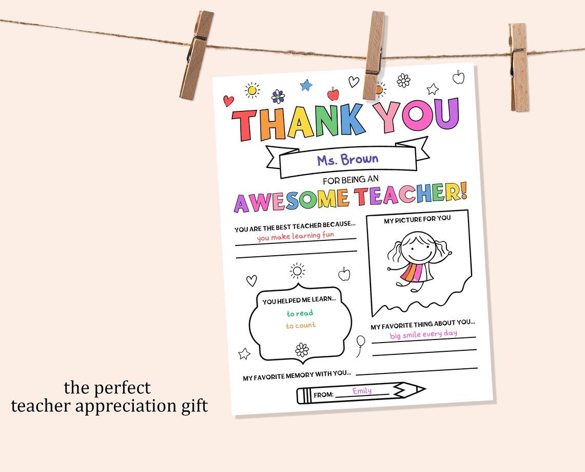 Editable Teacher Appreciation Gift, Printable Teacher Appreciation Week ...