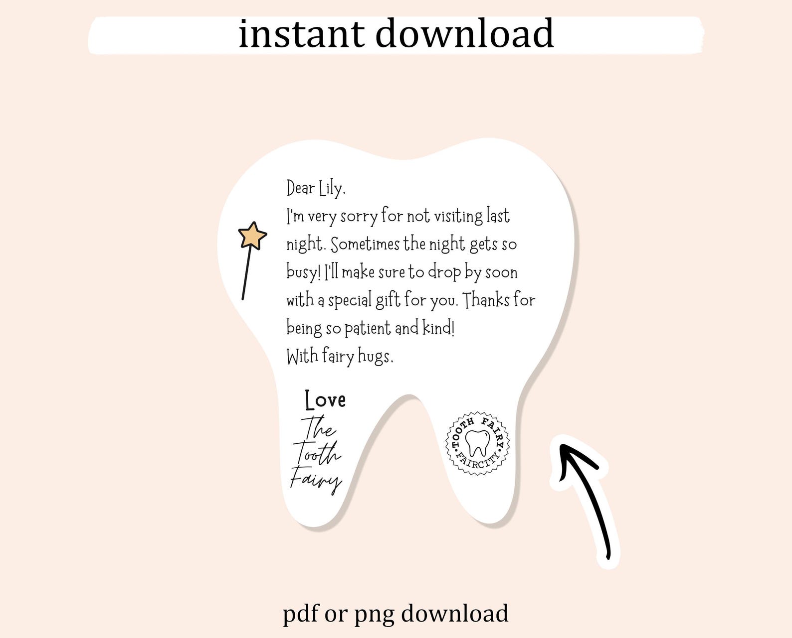 Editable Mini TOOTH FAIRY Forgot to Come LETTER, Tooth Fairy Forgot ...