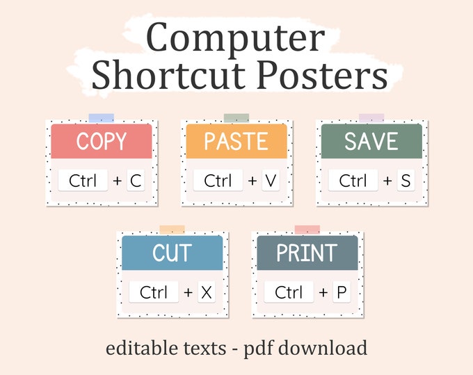 Windows PC Computer Keyboard & Special Character Reference Chart Poster ...