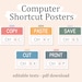 Computer Keyboard Shortcut Posters, Editable Computer Lab Posters ...