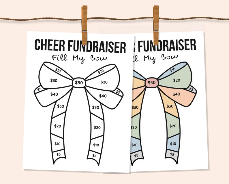 Editable Cheer Fundraiser Template: Fill My Bow Sign (digital Download ...