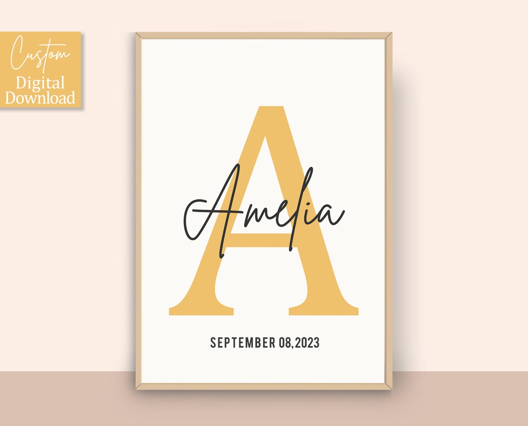 CUSTOM INITIAL PRINT Name Printable Personalized Name Print - Etsy