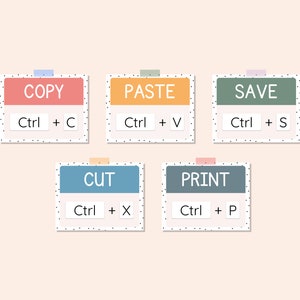 Computer Keyboard Shortcut Posters, Editable Computer Lab Posters ...