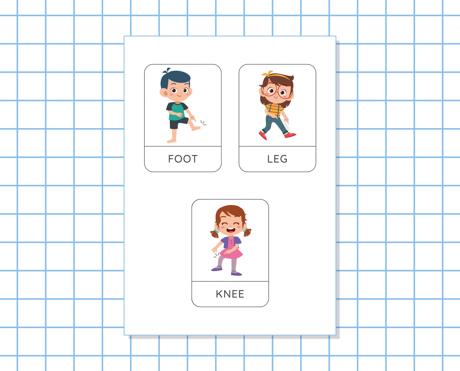 Educational BODY PARTS Flashcards for Kids | Learn With Fun, Preschool ...