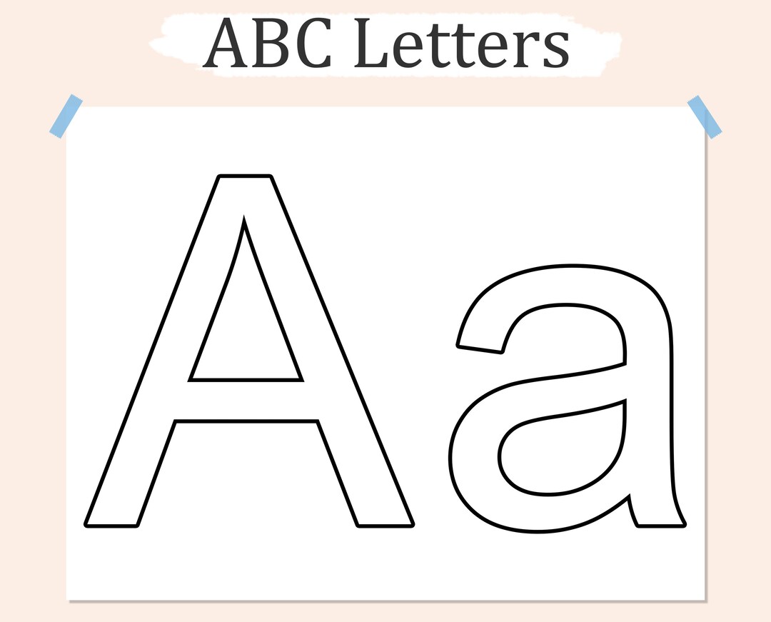 Printable ABC Outline Letters: Uppercase & Lowercase (digital Download ...