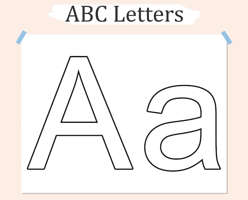 Printable ABC Outline Letters: Uppercase & Lowercase (digital Download ...