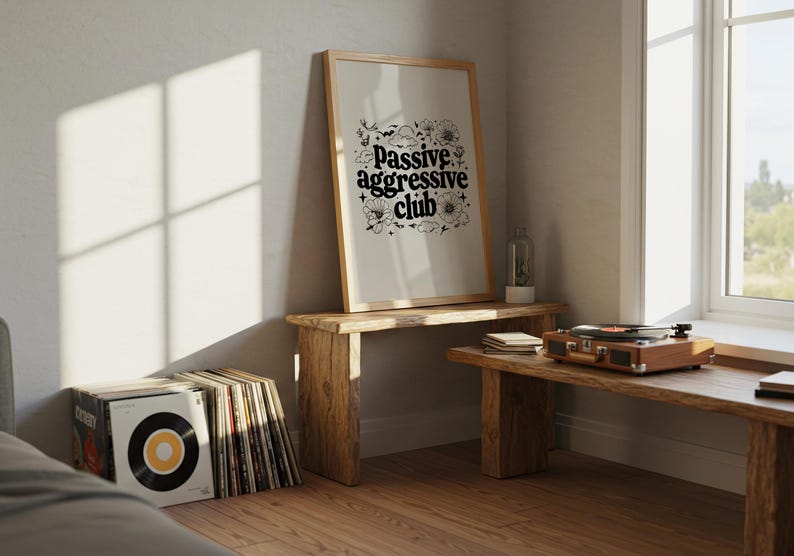 Passive Aggressive Club Poster, Socially Awkward, Funny, Sarcastic Gift ...